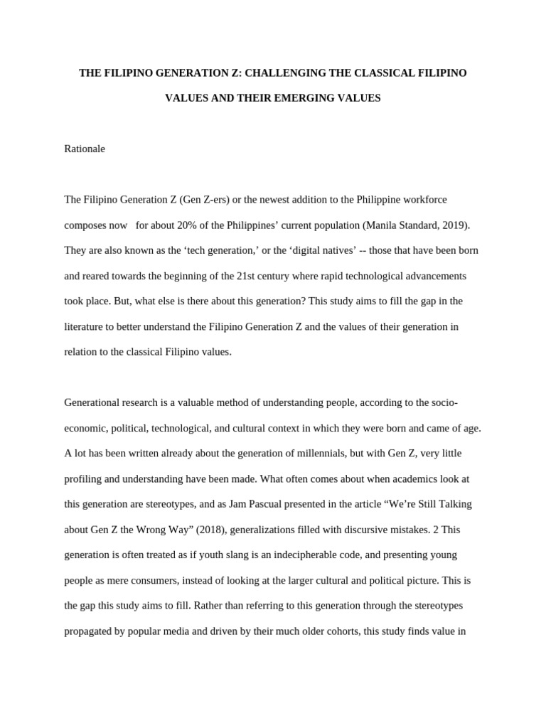 Filipino Gen Z: Values and Challenges | PDF | Philippines | Liberal ...