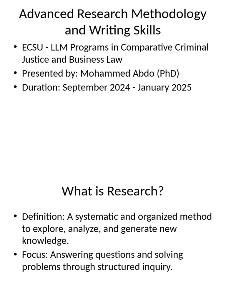 Detailed Advanced Research Methodology | PDF | Sampling (Statistics ...