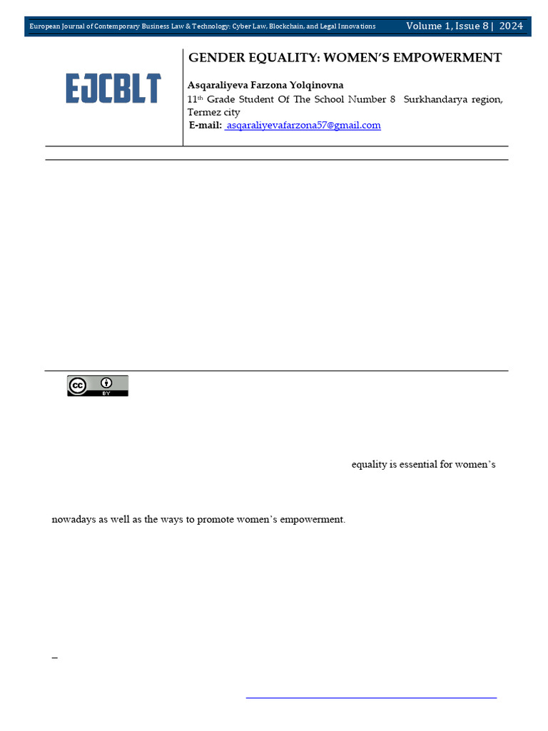 Gender Equality Womens Empowerment | PDF | Gender Equality | Gender Studies