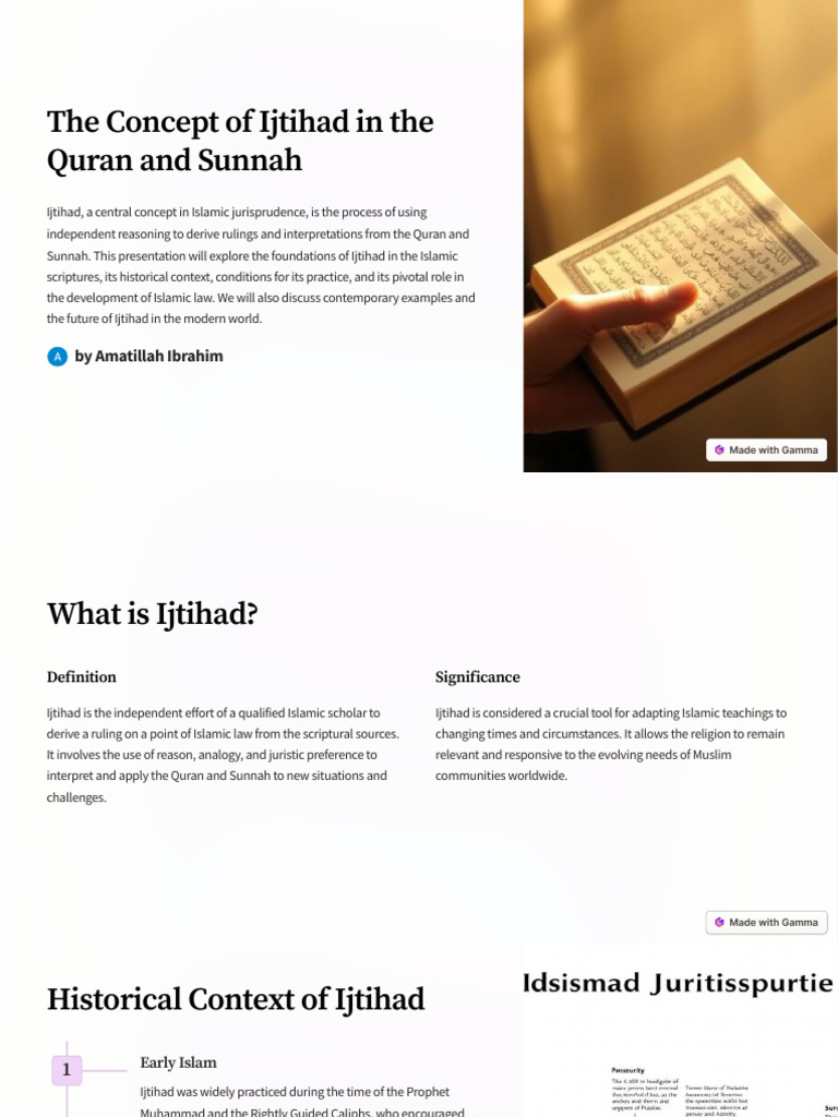 The Concept of Ijtihad in The Quran and Sunnah | PDF | Sharia | Quran