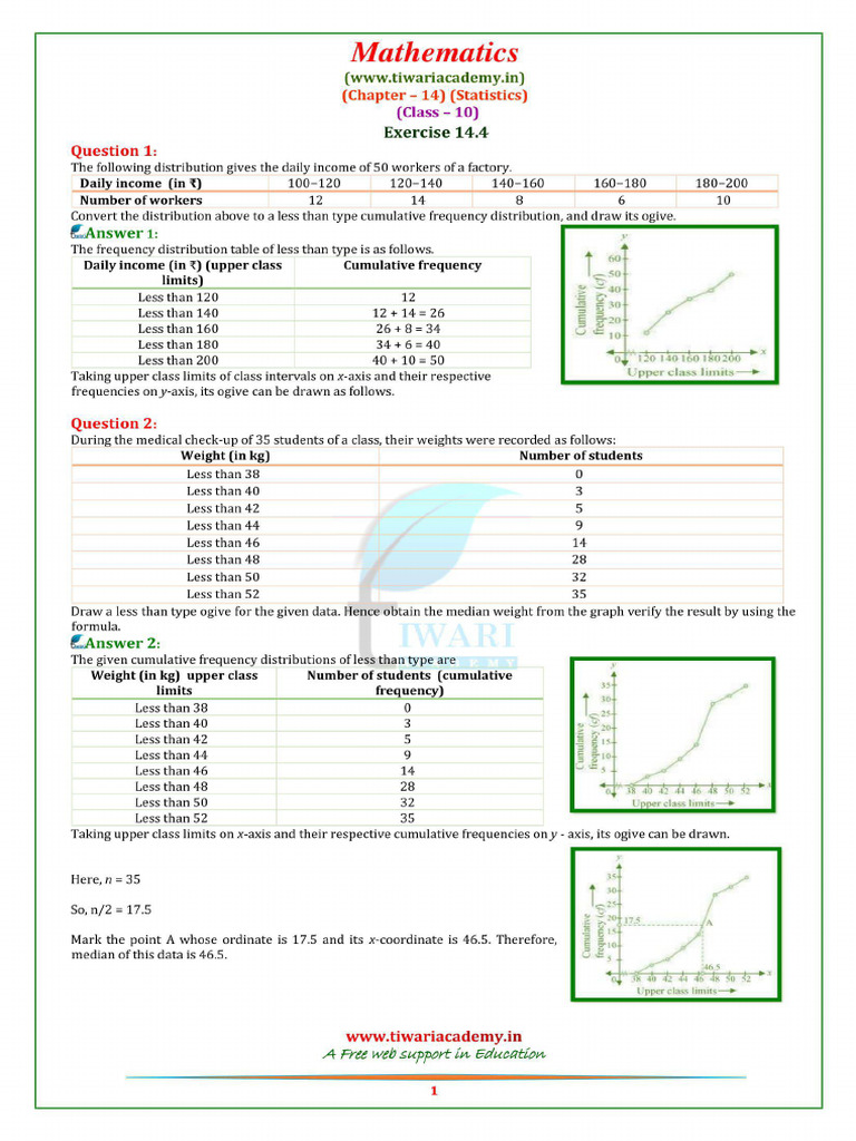 10 Maths NcertSolutions Chapter 14 4 | PDF