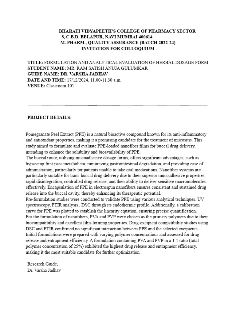 Ram Colloquium Invitation | PDF