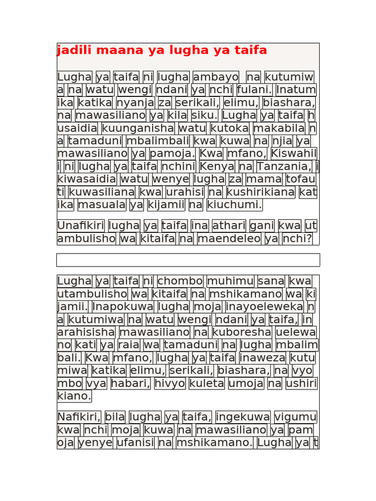 Kiswahili (Isimu Jamii) | PDF