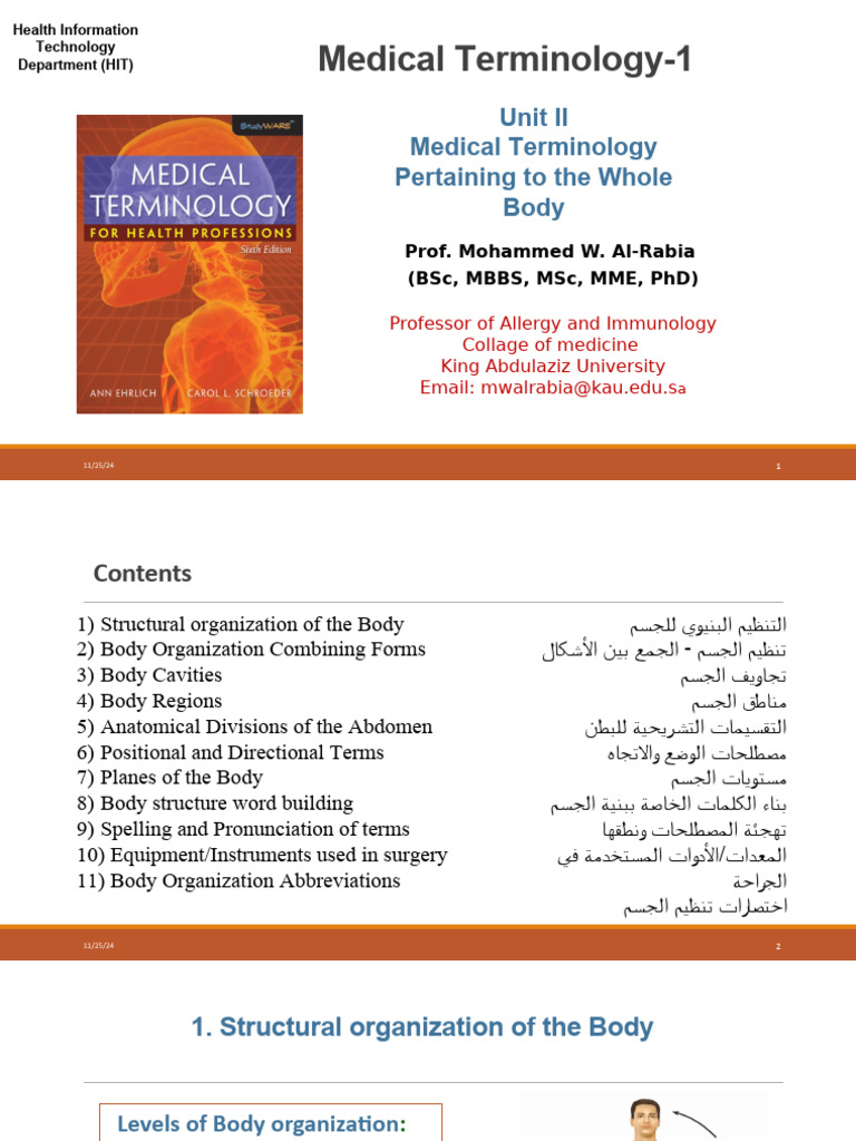 Medical Terminology-whole Body Lecture 2 - Modified.pptx | PDF | Human Body | Muscle