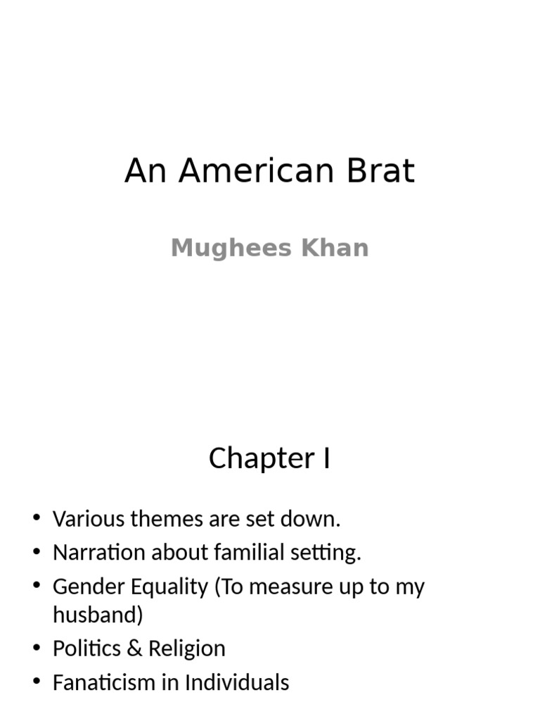 An American Brat Chapter Wise Analysis | PDF | Social Psychology