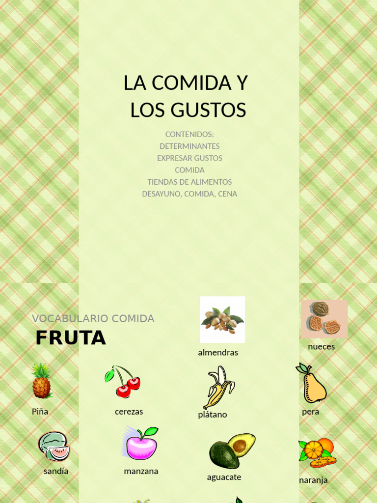 Vocabulario y Gustos de Comida | PDF | Alimentos | Cocina