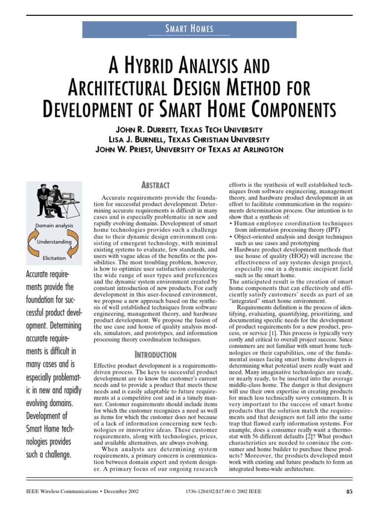 Smart Home Requirements Analysis Method | PDF | Use Case | System
