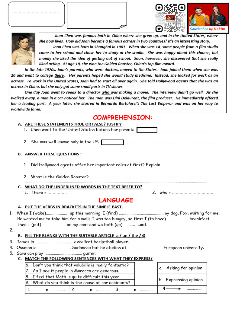 1st Year Quiz Reading Comprehension 2023 Repare (1) | PDF