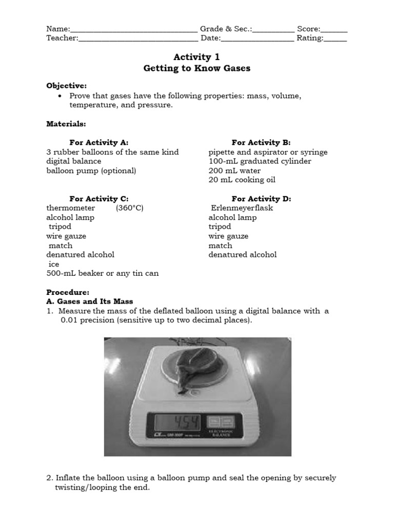 Module 1 Behavior of Gases | PDF | Gases | Temperature