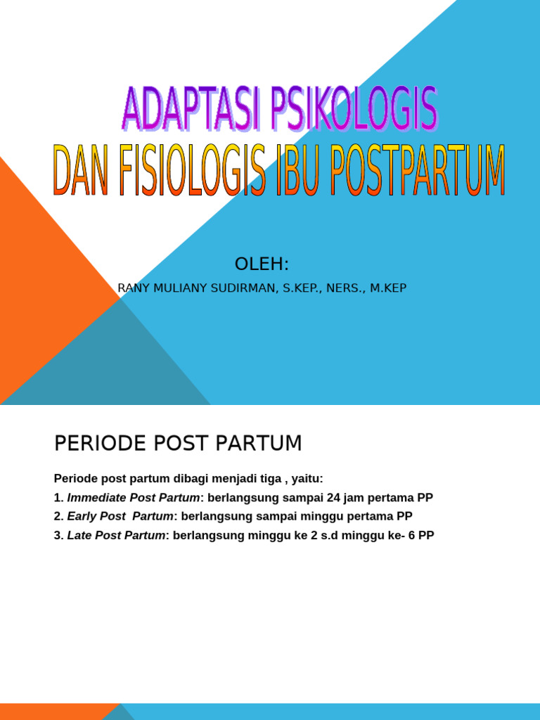 Adaptasi Psikologis Dan Fisiologis Ibu Postpartum | PDF