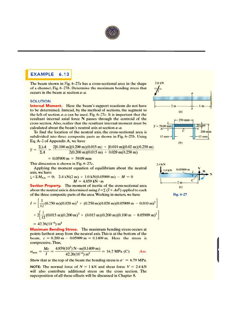 Flexure Formula Examples Lecture | PDF