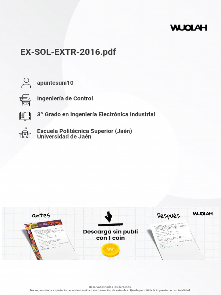 Wuolah Free EX SOL EXTR 2016 | PDF | Ingeniería de control | Ingenieria Eléctrica