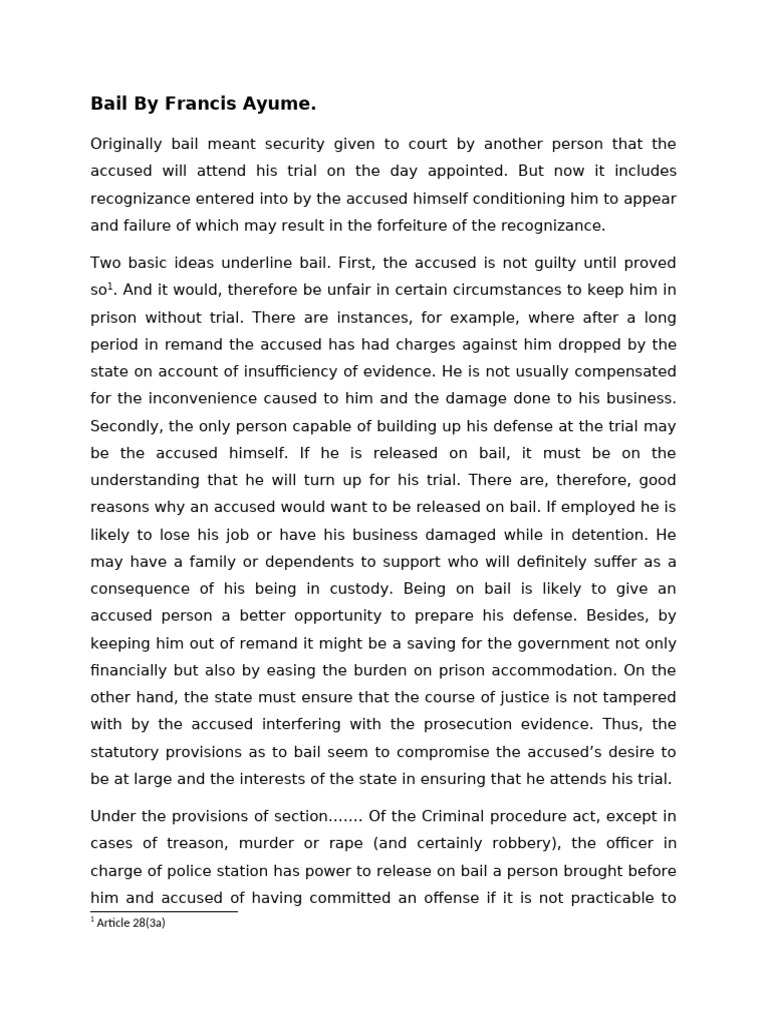 Bail Research From Ayume's Book | PDF | Bail | Arrest
