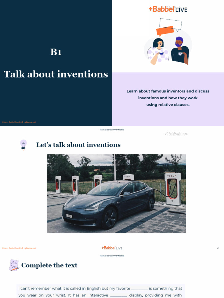 ENG - B1 - 24 Talk About Inventions | PDF