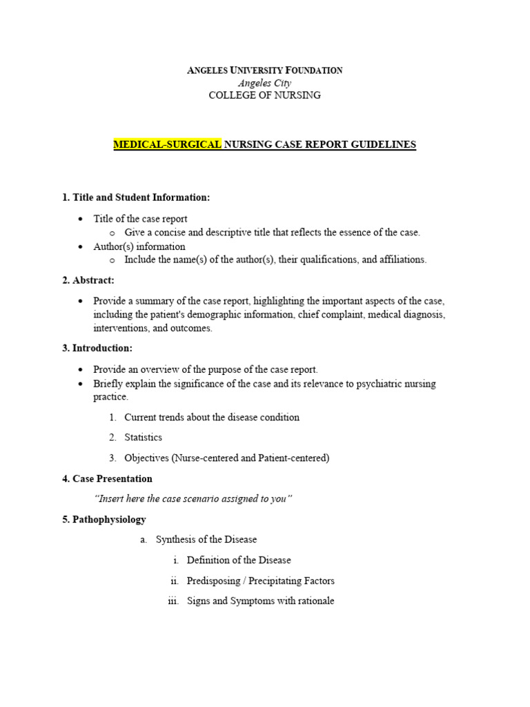 Case Report Format Revise | PDF