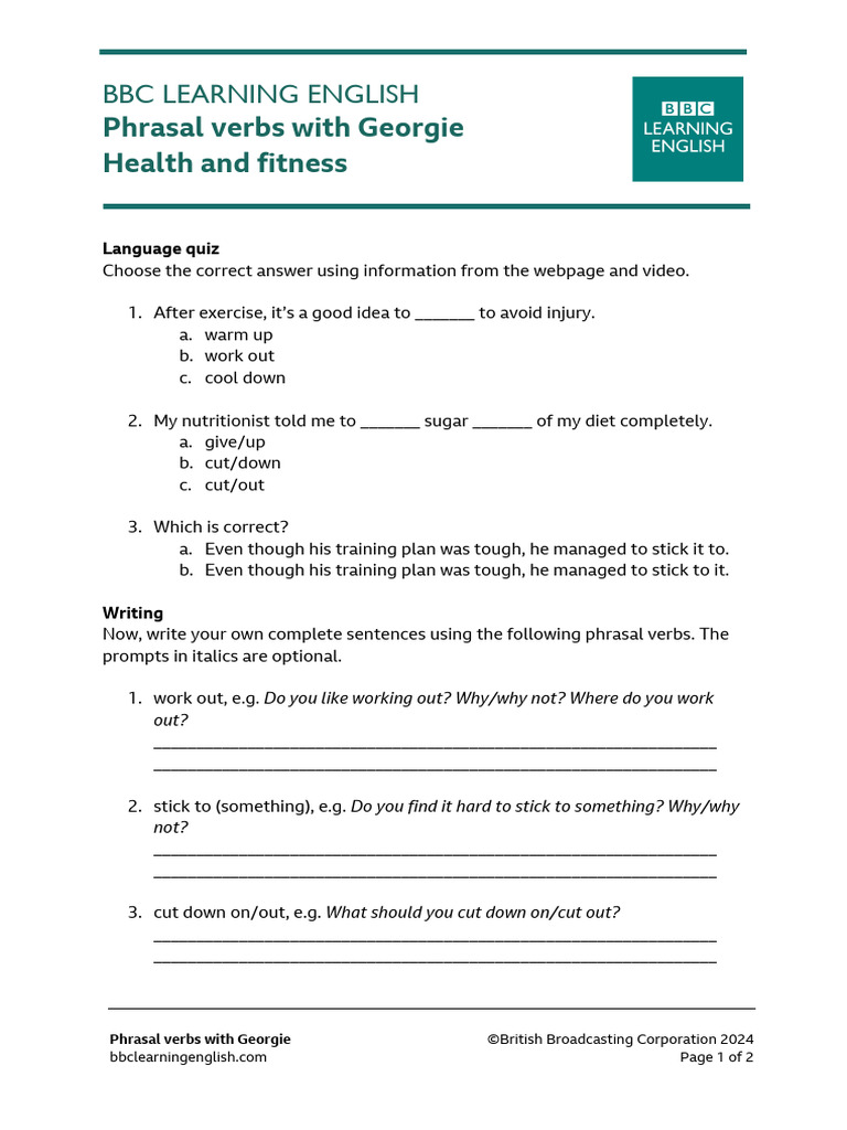 240705 Pvwg Health Fitness Worksheet | PDF