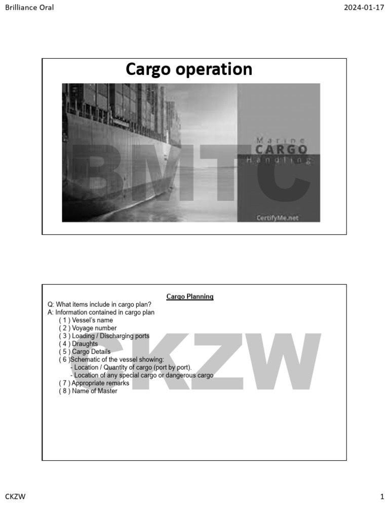 Generals (Cargo Operation) B&W | PDF
