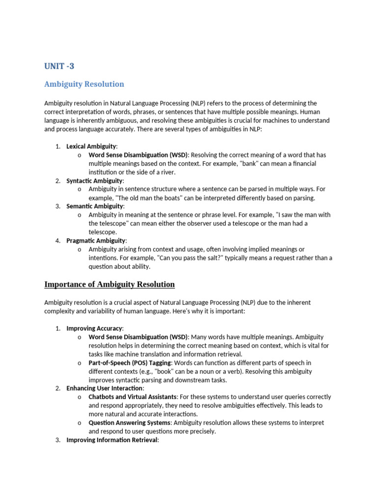 Unit - 3 NLP | PDF | Semantics | Parsing
