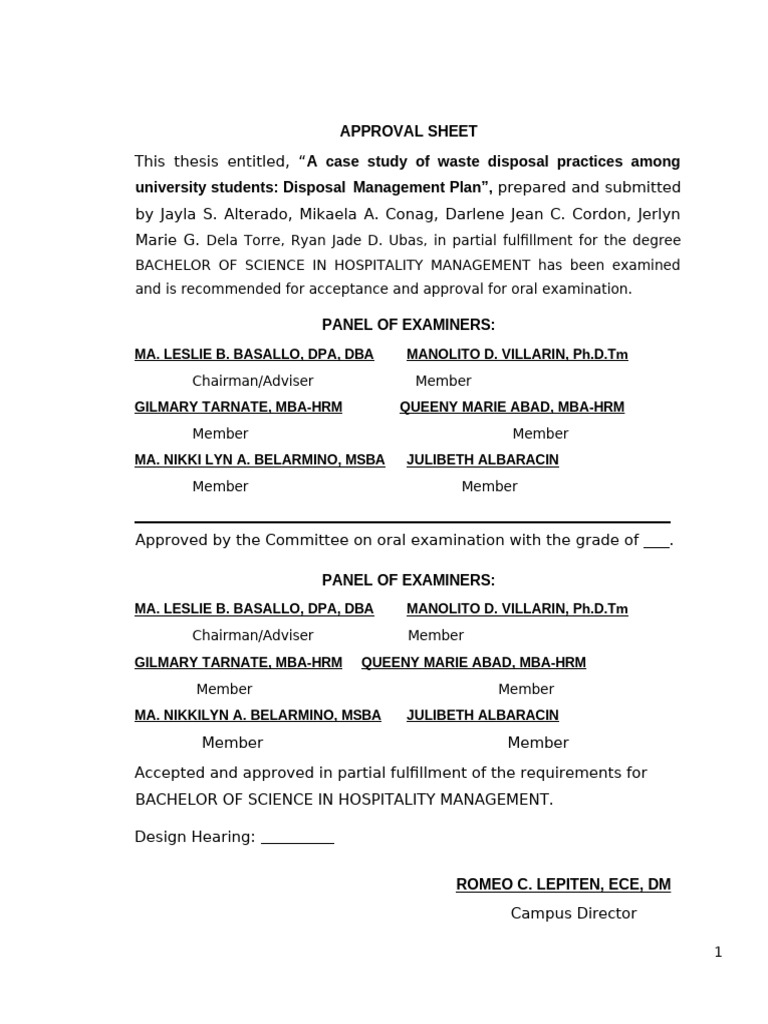 Approval Sheet | PDF