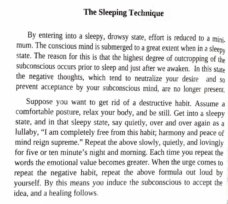 The sleeping technique | PDF