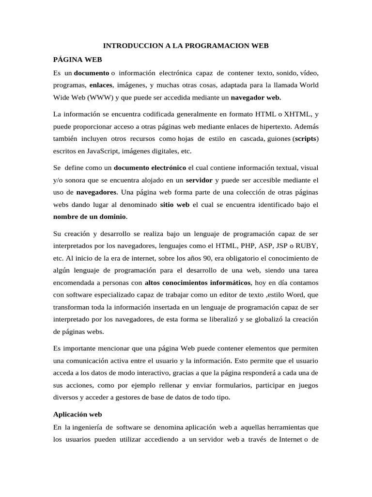 Introduccion A La Programacion Web | PDF | Red mundial | Internet y web