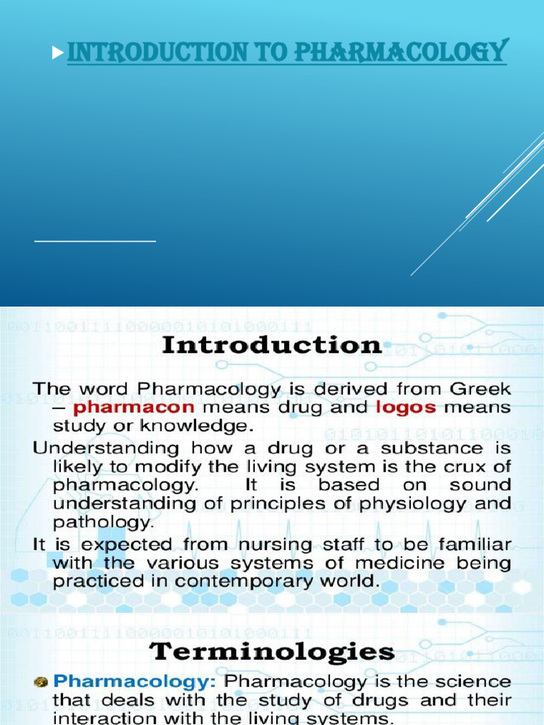 Introduction To Pharmacology | PDF