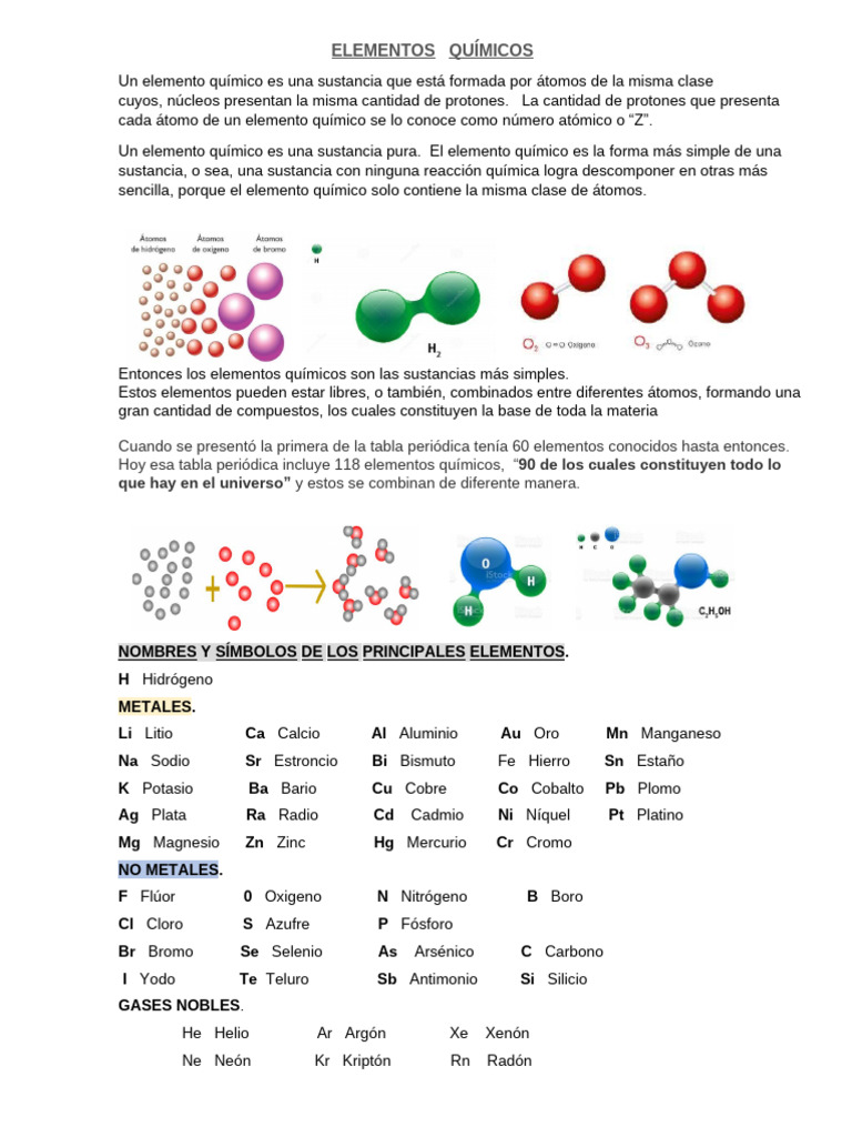 Elementos Químicos: Clasificación y Propiedades | PDF | Elementos ...