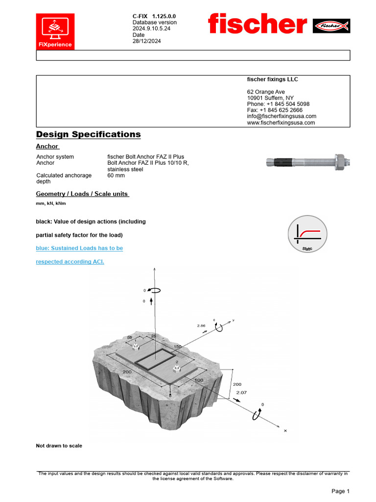 Anchor Design Specifications for FAZ II Plus | PDF | Materials ...