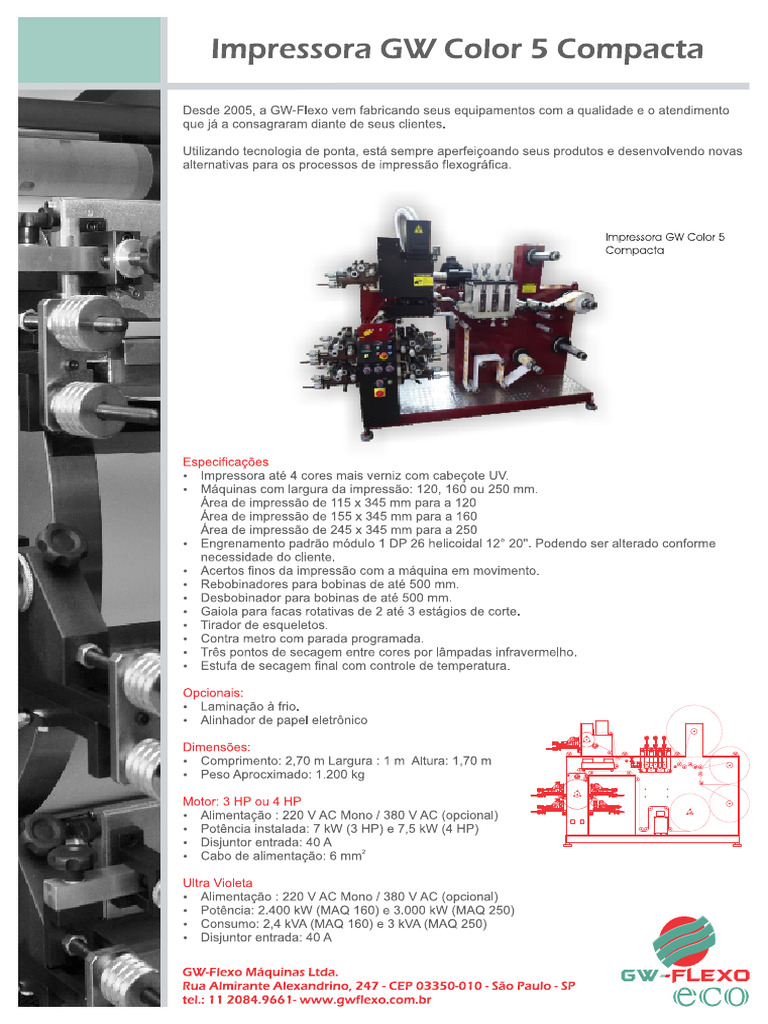 Gwflexo Catalogo Impressora 5cores Compacta | PDF