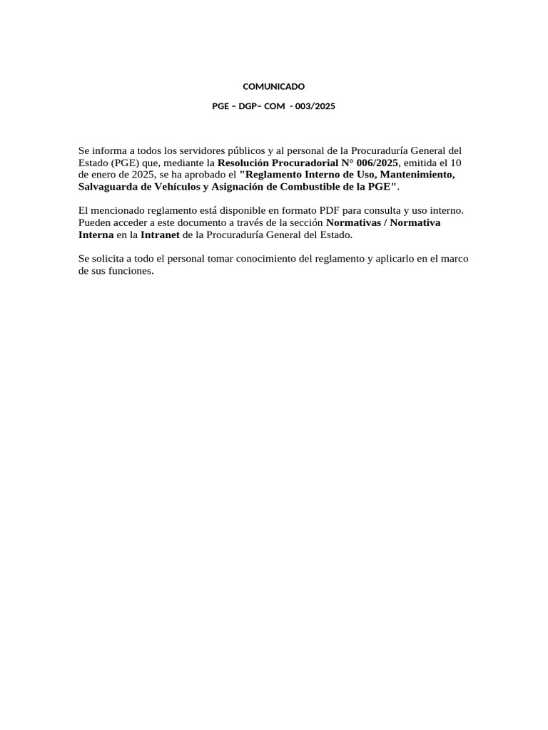 Comunicado 003 | PDF