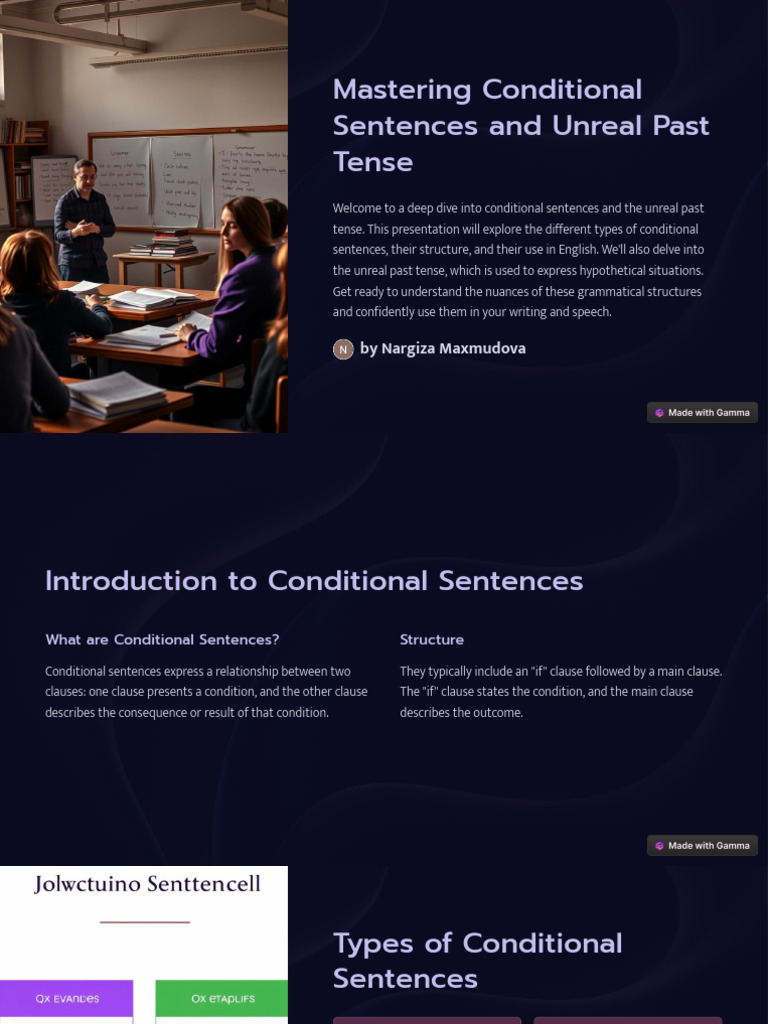Mastering Conditional Sentences and Unreal Past Tense | PDF | Grammar | Linguistics