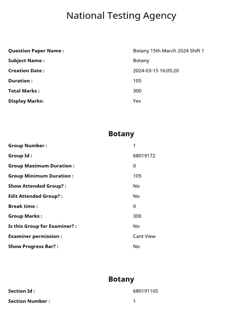 Botany pg book | PDF | Multiple Choice | Methodology