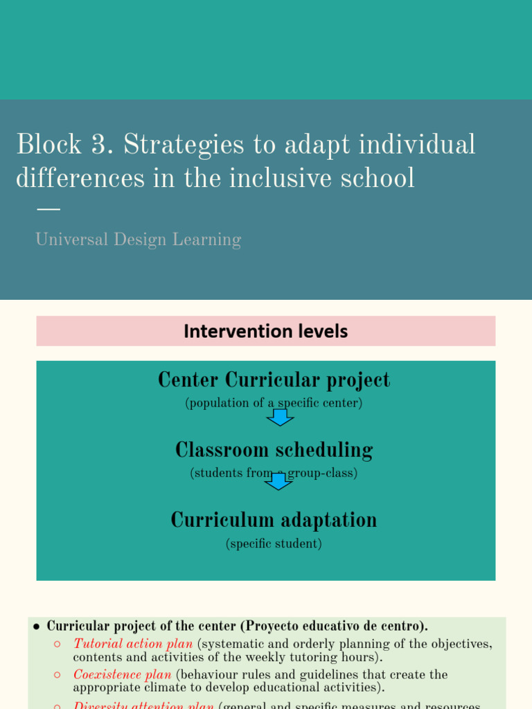 Block 3. Universal Design Learning | PDF | Curriculum | Learning