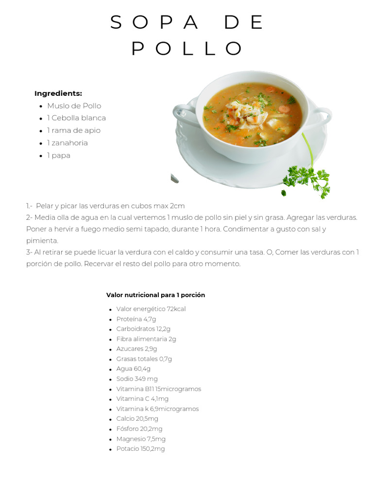 Sopas | PDF | Alimentos