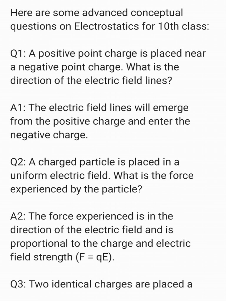 Conceptual Questions 10th CH 13 | PDF