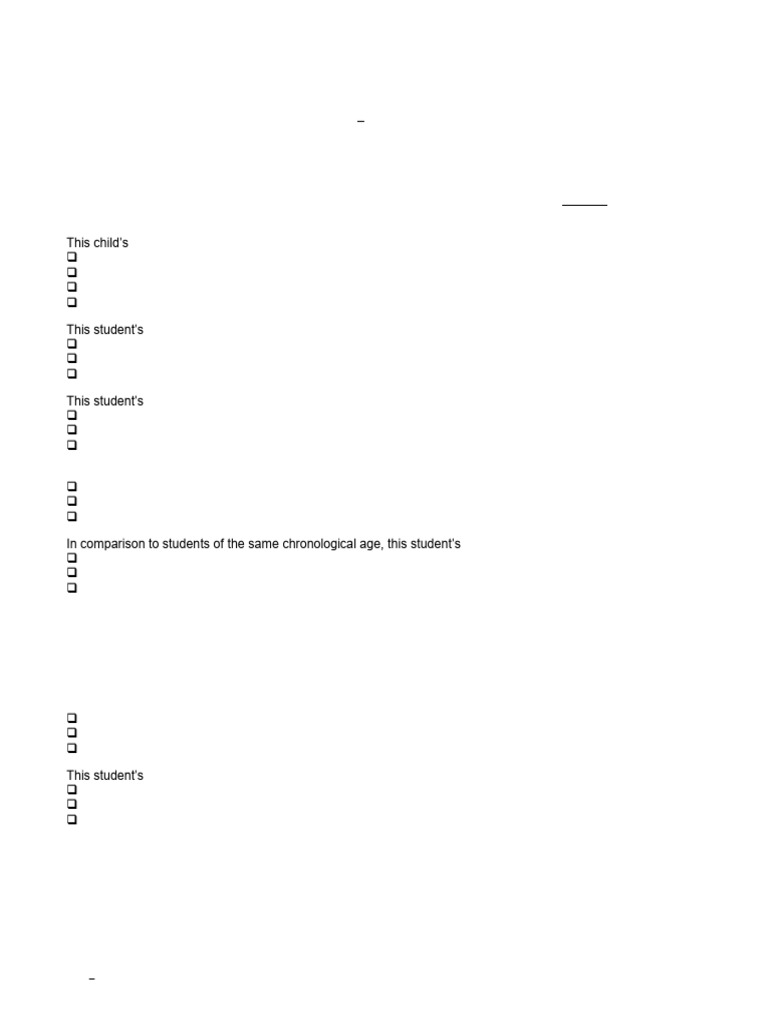 Systematic Adaptive Behavior Characteristics Checklist (6 To 13) | PDF ...