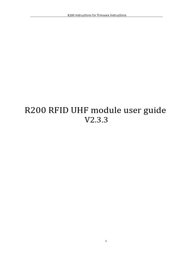 R200 Firmware Instructions Guide | PDF | Parameter (Computer ...