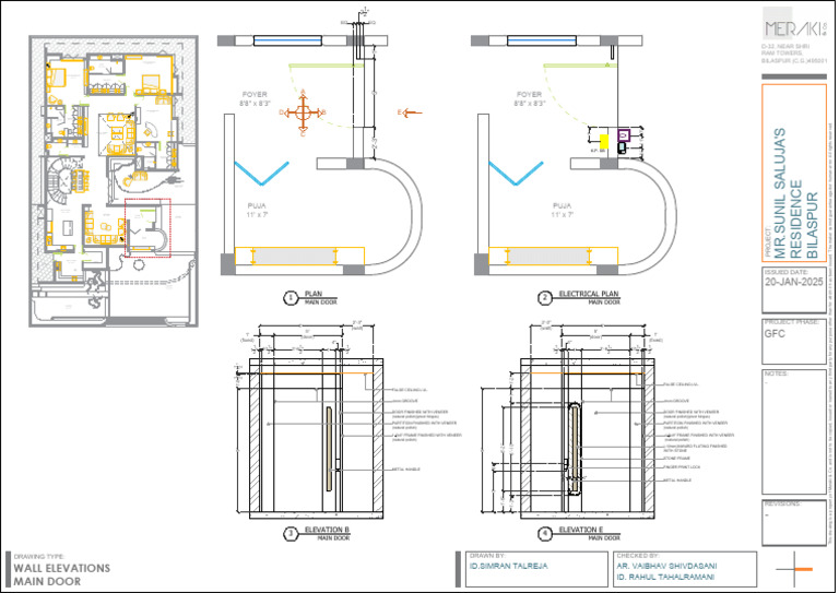 Architectural Plan for Residence | PDF | Door | Components