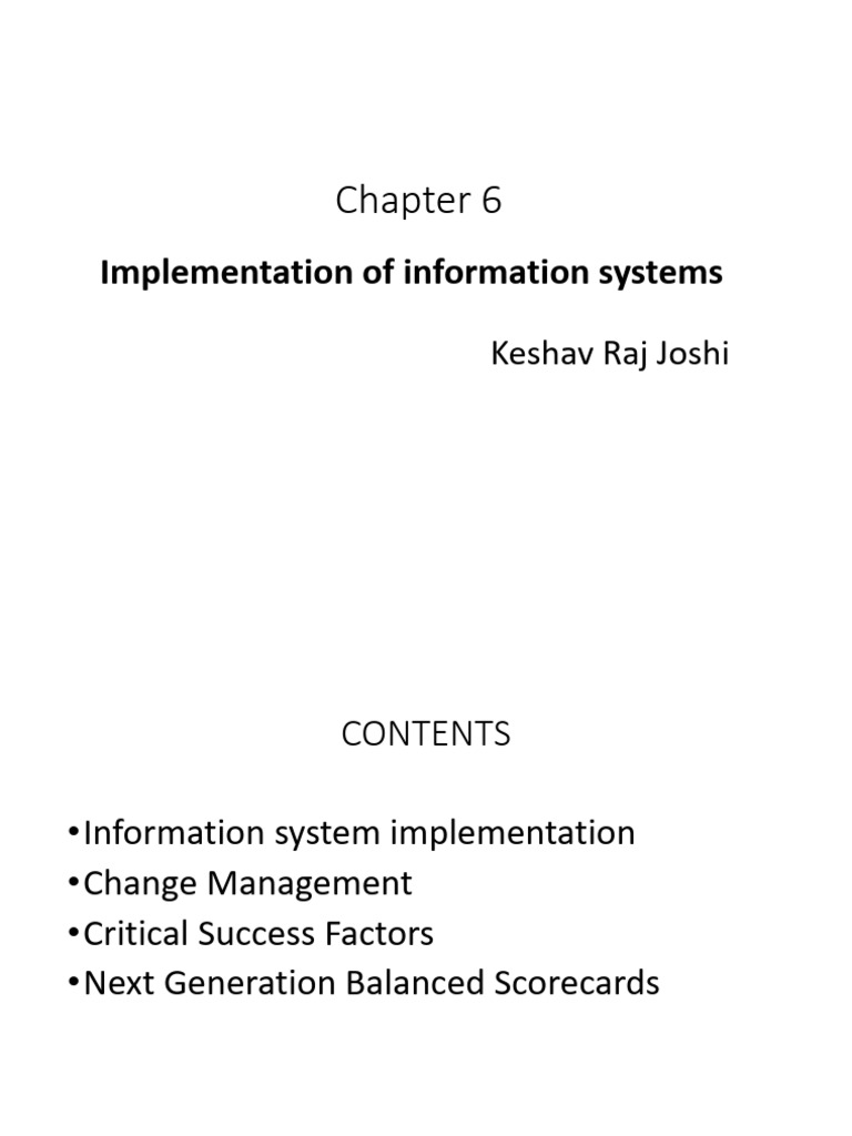 Information Systems Implementation Guide | PDF | Change Management | System