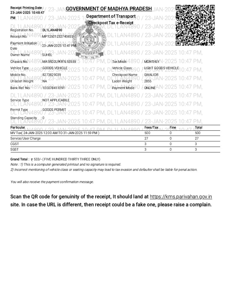 MP Tax | PDF | Payments