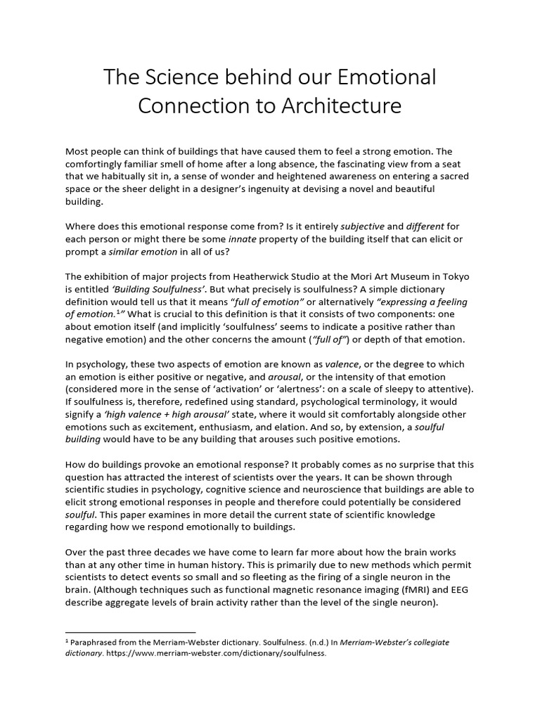 Ruth Dalton The Science Behind Our Emotional Connection To Architecture ...