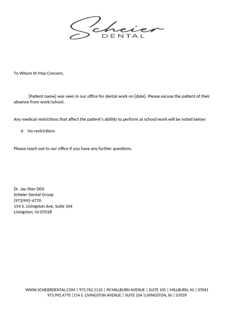 Doctor's Note Template | PDF