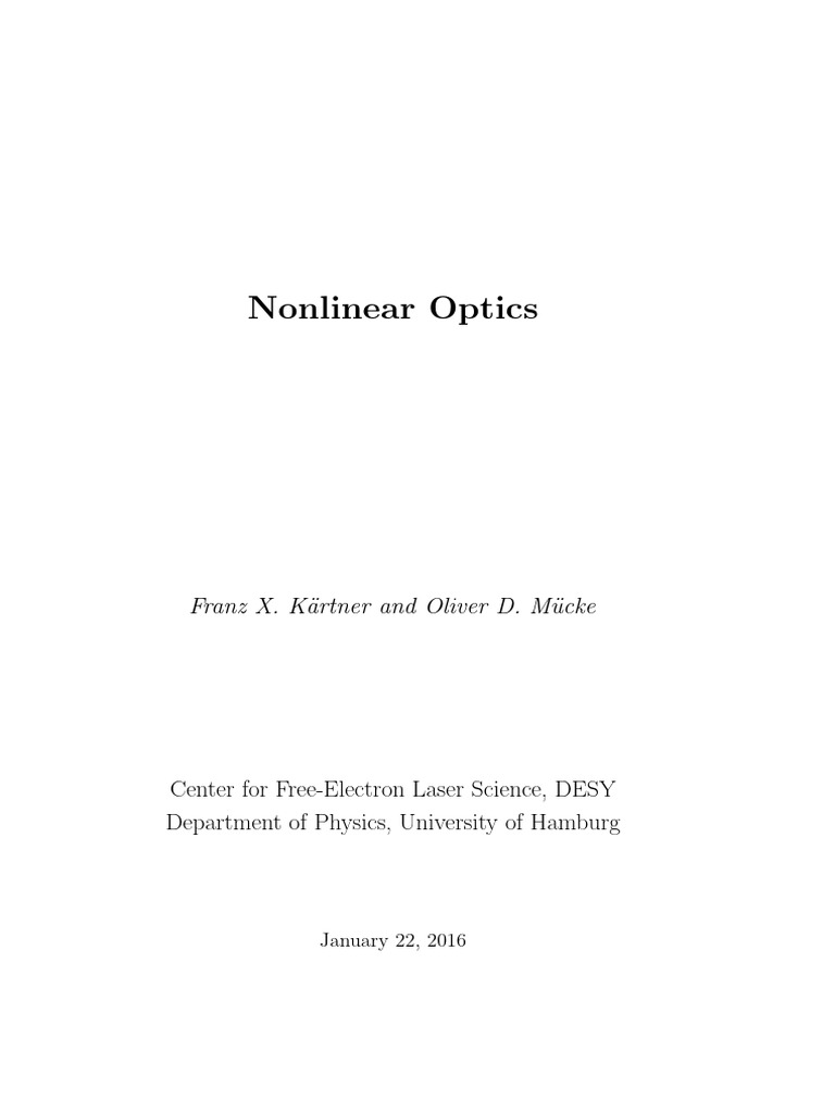Nonlinear Optics | PDF | Nonlinear Optics | Dispersion (Optics)