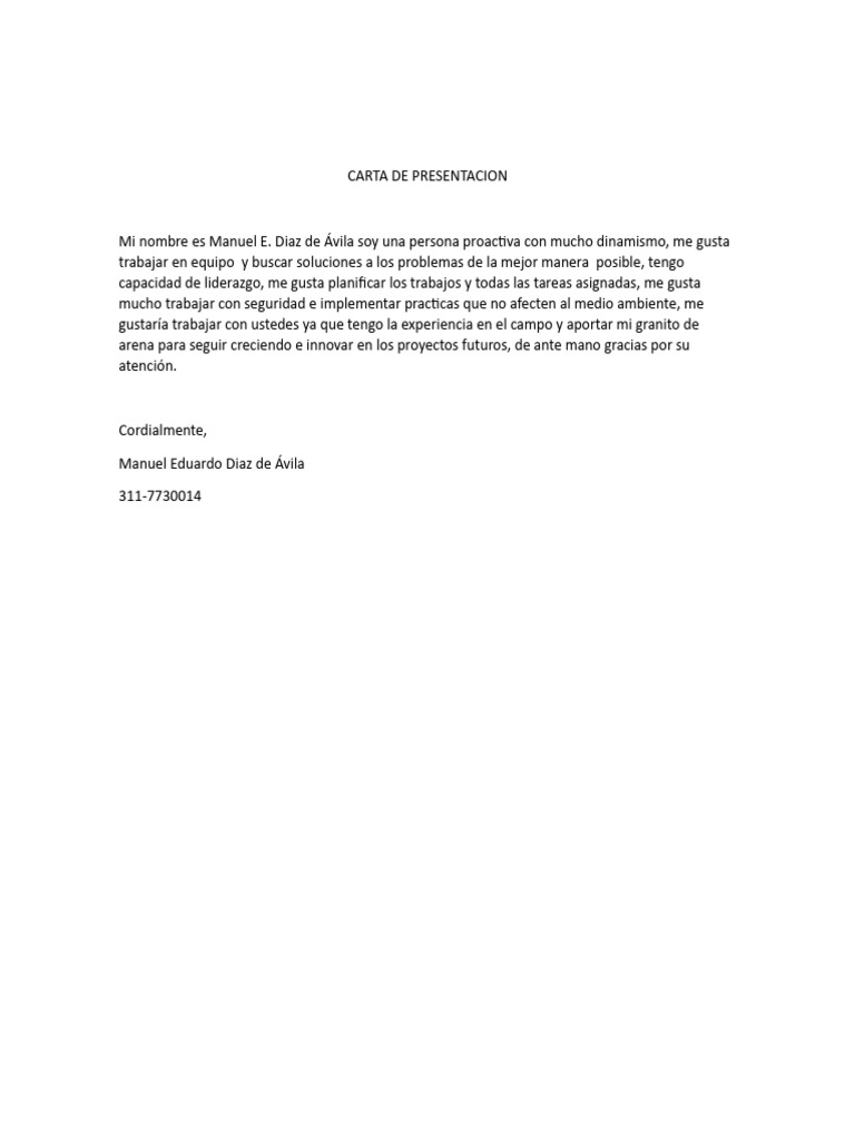 Carta de Presentacion Cemex | PDF