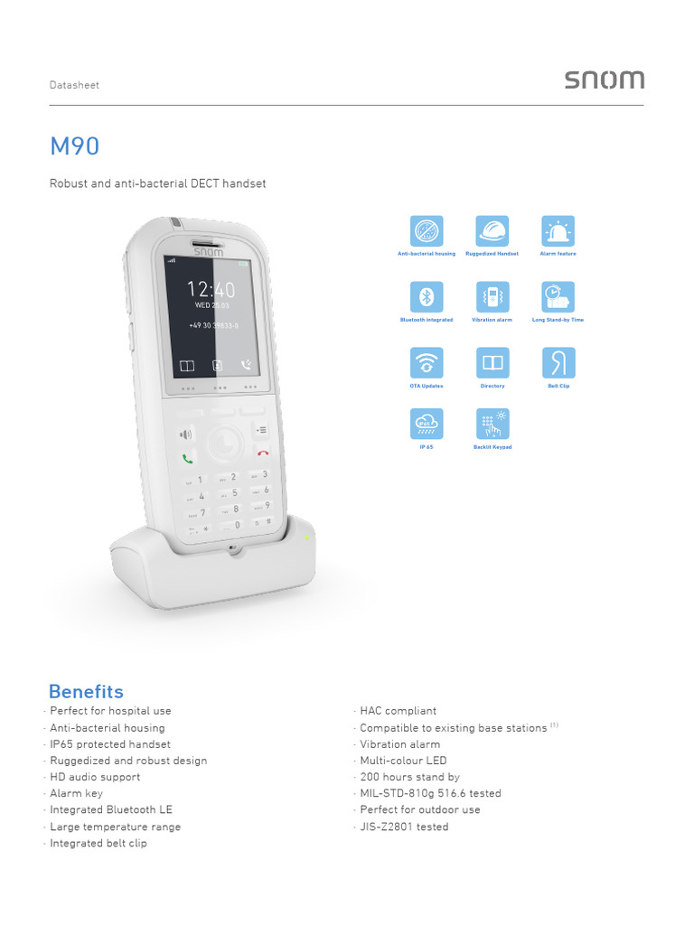 Snom m90 Datasheet en 1 2 2 1 | PDF | Telecommunications Engineering | Computing