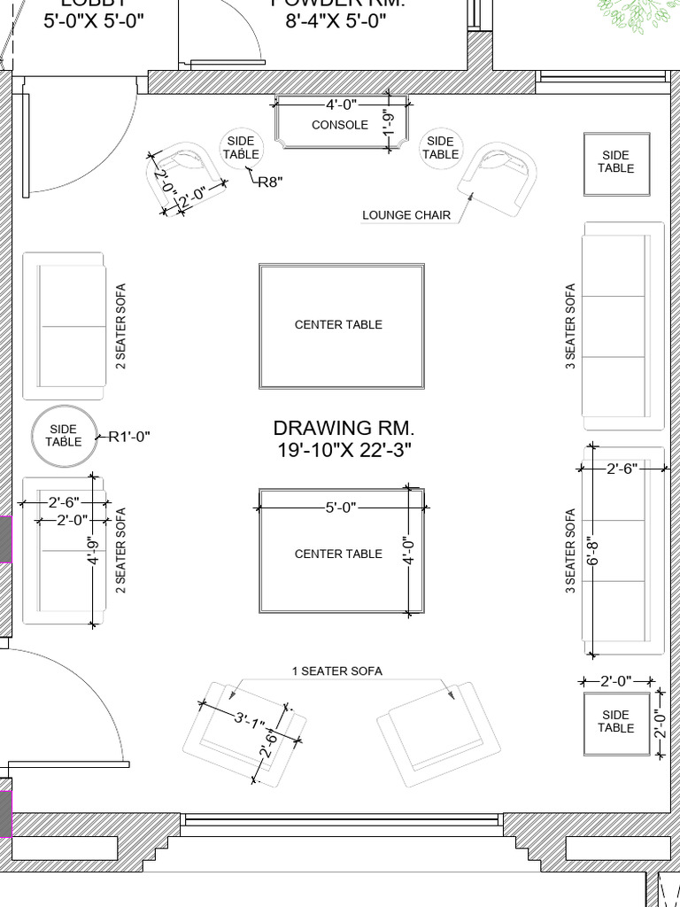 Lobby Furniture Layout Plan | PDF