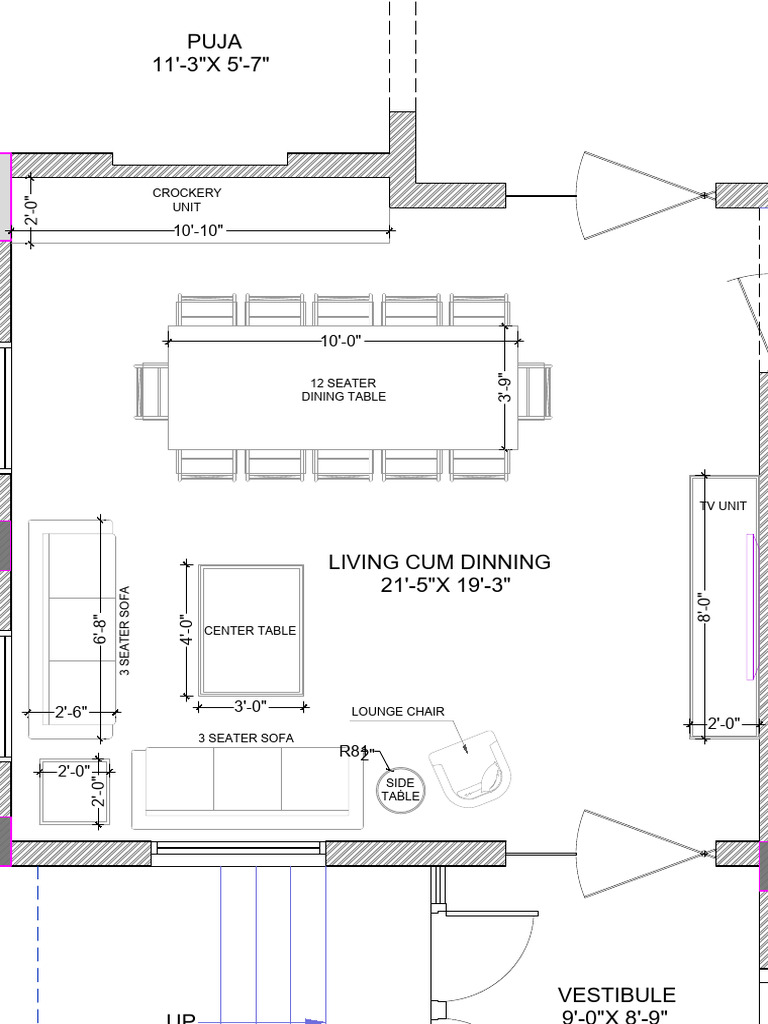 Modern Dining and Living Room Layout | PDF