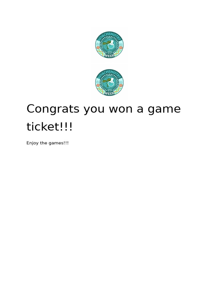Congrats You Won A Game Ticket | PDF