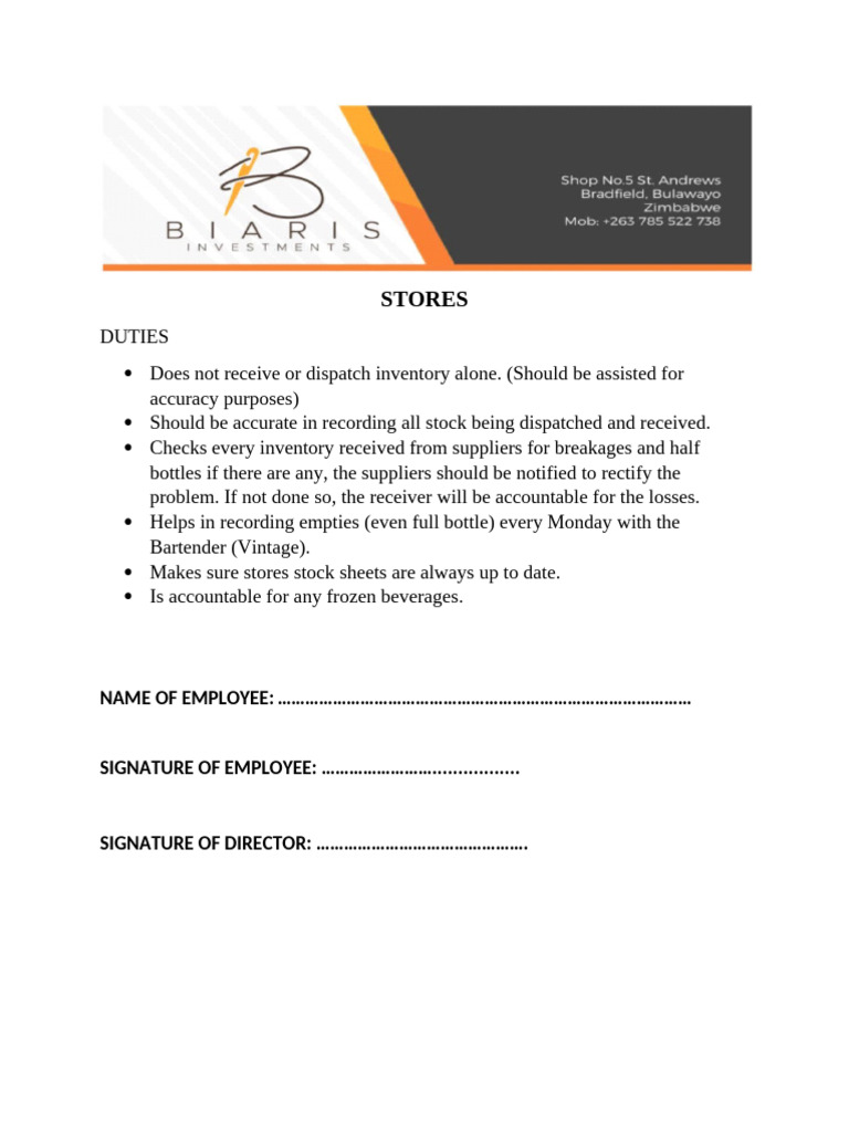 Stores Man | PDF