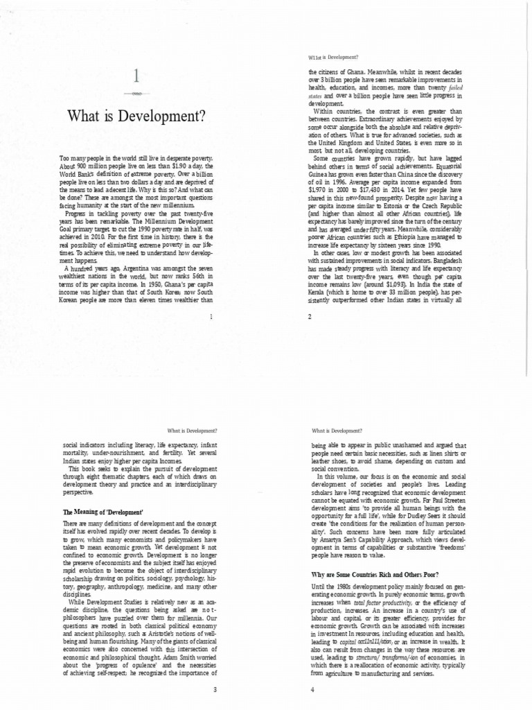 Ian Goldin What Is Development | PDF | Gross Domestic Product | Poverty